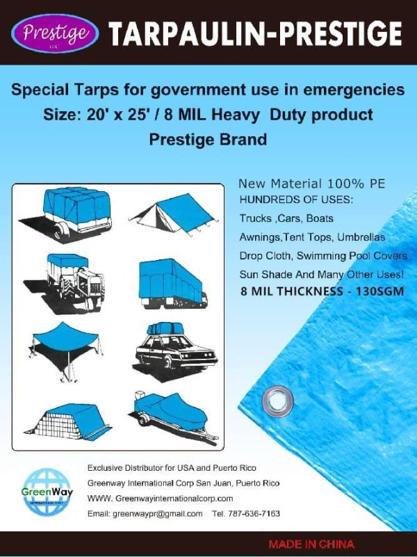 Carpas Azules Multiusos - GreenWay International Corp